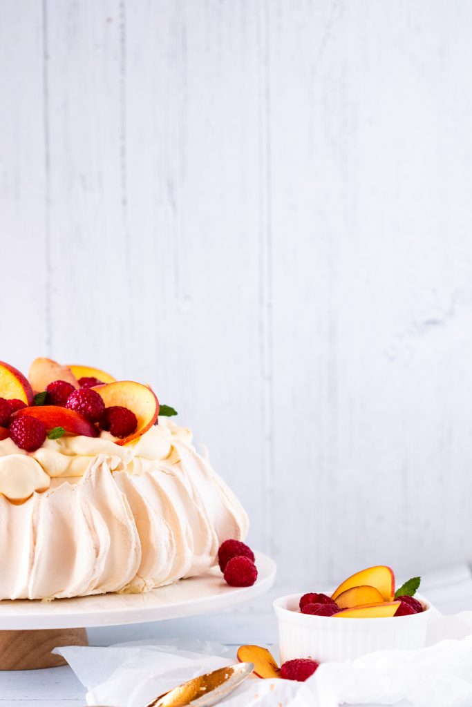 Peach "Melva" Pavlova - Apple Cake Annie