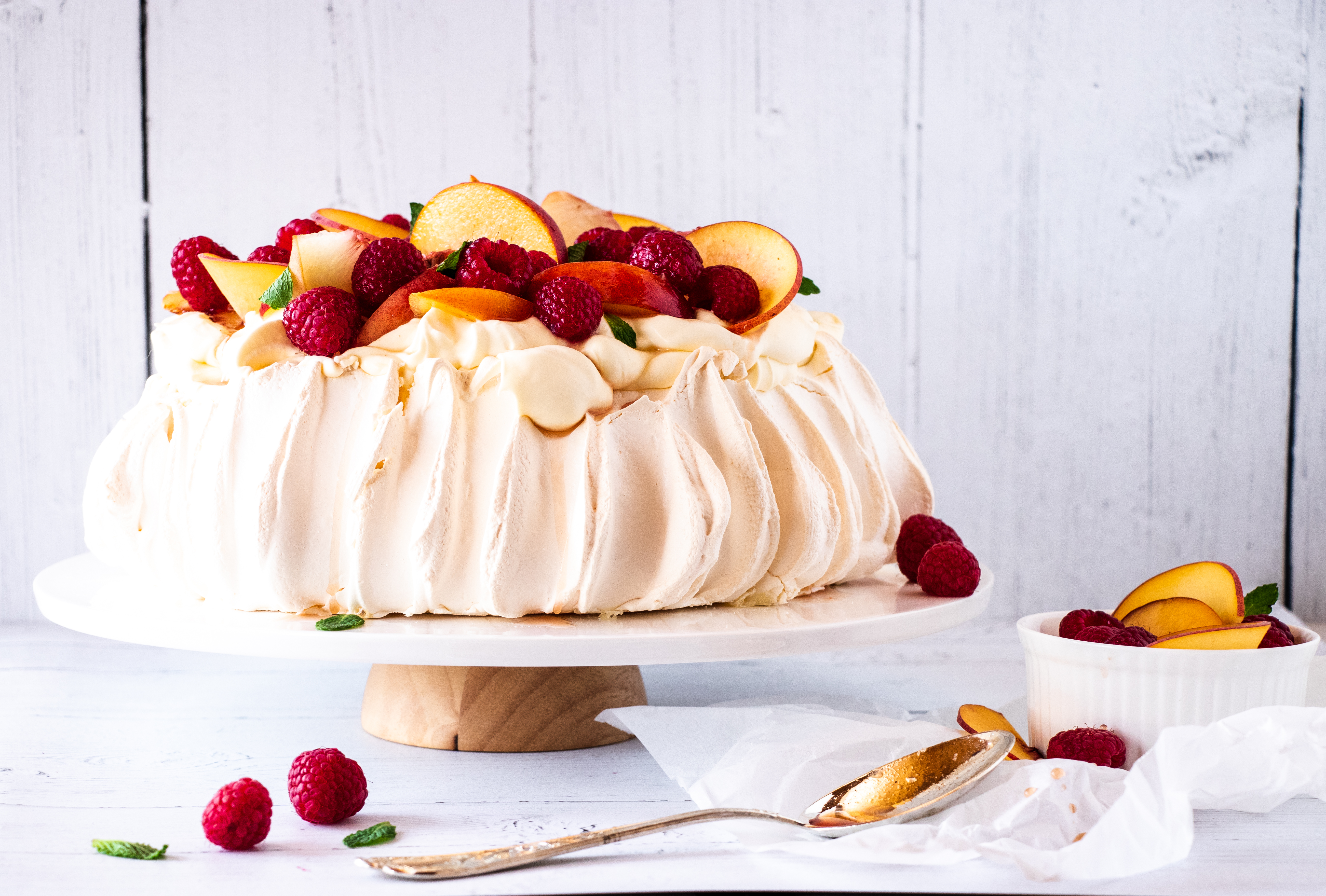 Peach "Melva" Pavlova - Apple Cake Annie