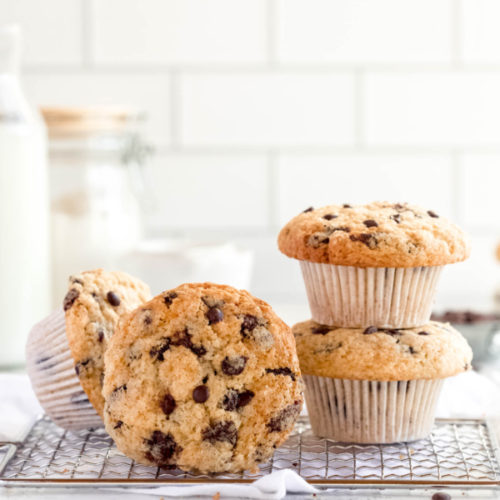 The Best Jumbo Bakery-Style Chocolate Chip Muffins - Apple Cake Annie
