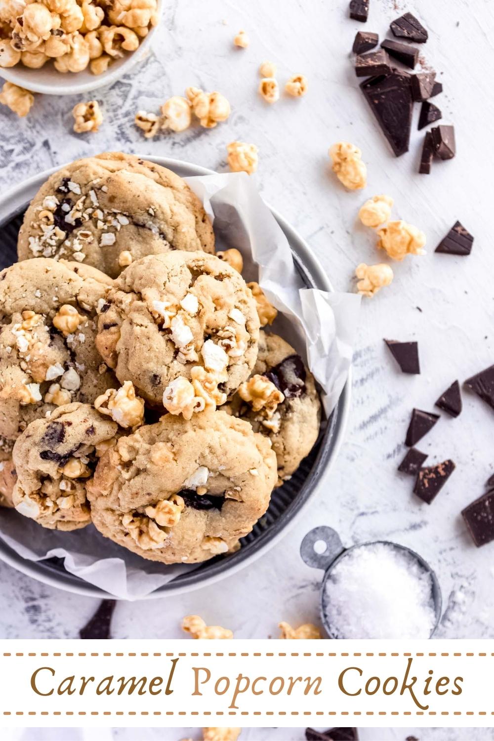 Big, Chewy Caramel Popcorn Cookies - Apple Cake Annie