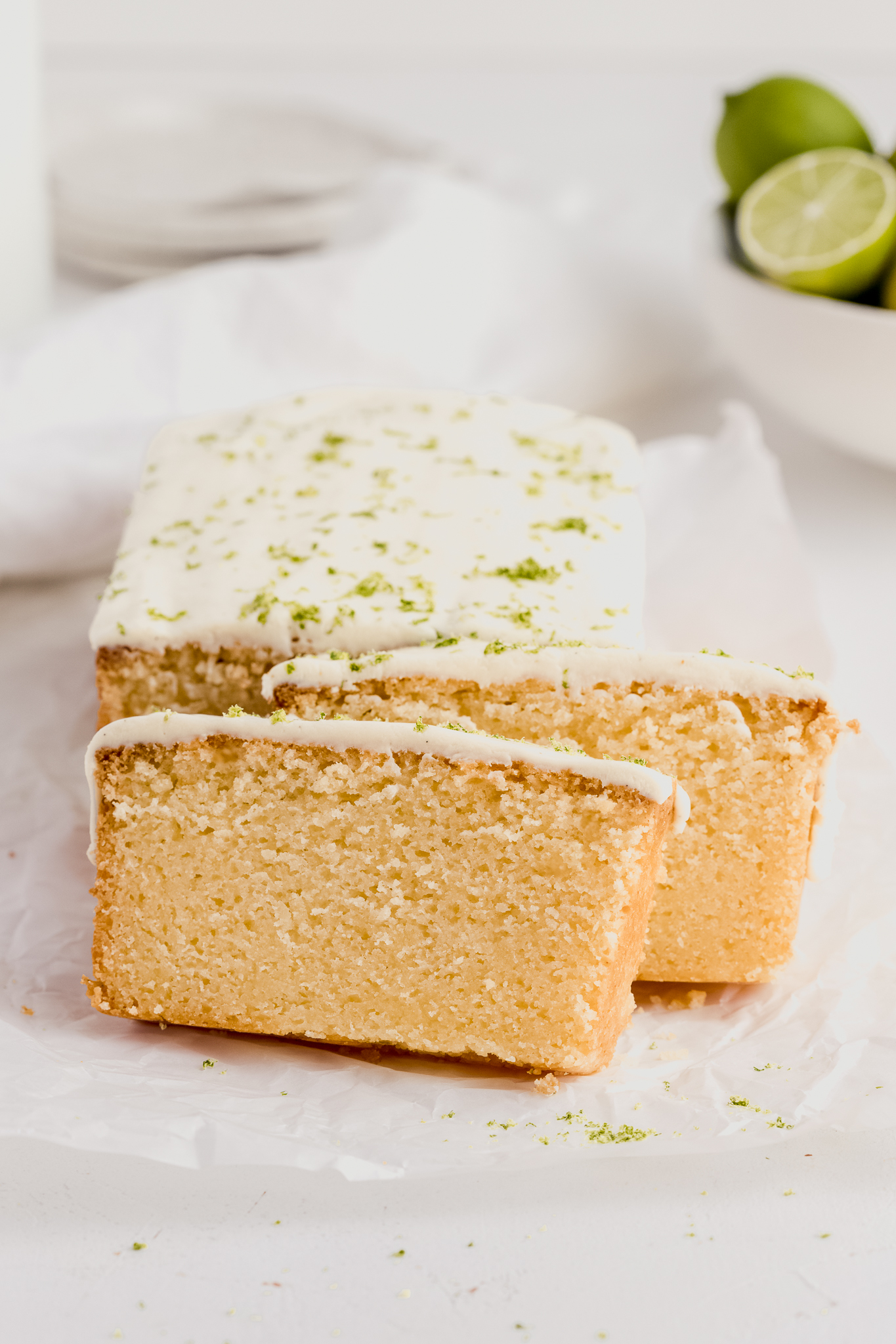 Lime Loaf Cake with A Simple Vanilla Bean Glaze - Apple Cake Annie