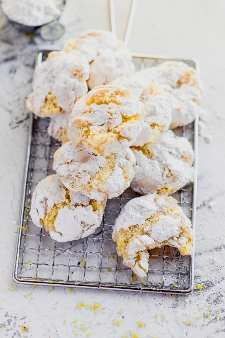 Simple Sugar-Coated Lemon Crinkle Cookies - Apple Cake Annie