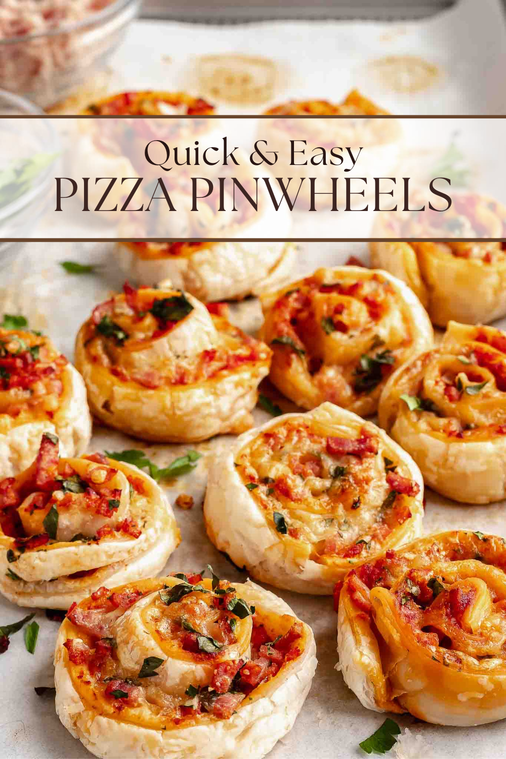 Quick & Easy Puff Pastry Pizza Pinwheels - Apple Cake Annie