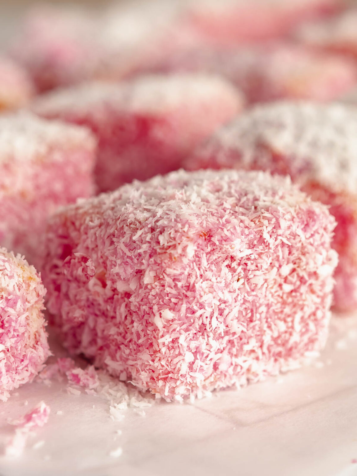 Pink Lamingtons - Apple Cake Annie
